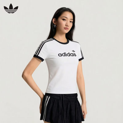阿迪达斯三叶草女款棉质短袖T恤