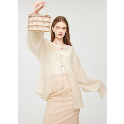 COCOON新中式廓形雪纺衫