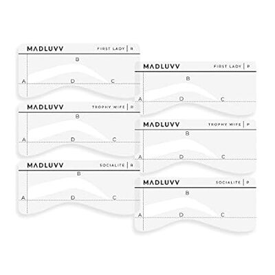 MADLUVV Eyebrow Shaper Stencils， Reusable Brow Mapping Te