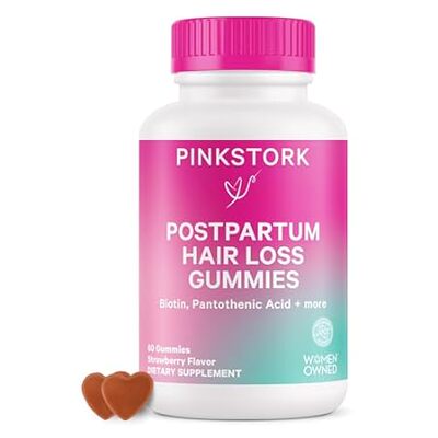 Pink Stork Postpartum Hair Loss Gummies - Biotin with Vit