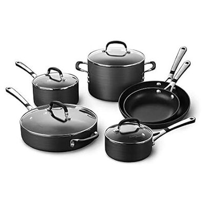 Calphalon 10-Piece Non-Stick Kitchen Cookware Set， Black