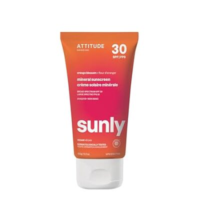 ATTITUDE Mineral Sunscreen with Zinc Oxide， SPF 30， EWG V