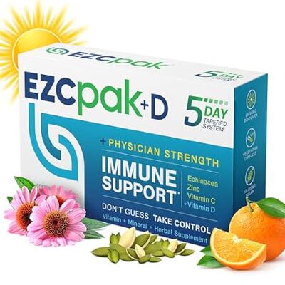 EZC Pak+D 5-Day Immune System Booster with Echinacea， Vit