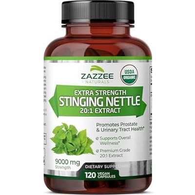 Zazzee USDA Organic Stinging Nettle 20:1 Extract， 9000 mg
