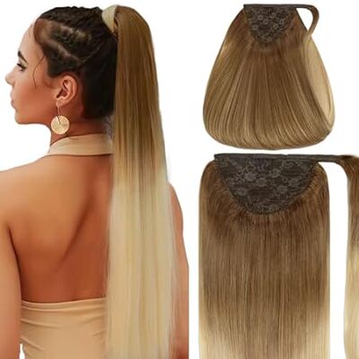Caliee 14Inch Hair Extensions Ponytail Human Hair T4-(M4-
