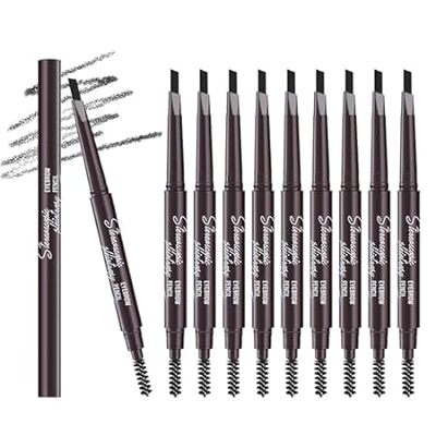12Pcs Black Eyebrow Pencil Set， Retractable Eyebrow Penci