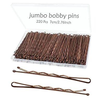 YINGFENG 220pcs 2.76 Inch Large Bobby Pins Brown for Wome