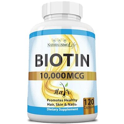 Biotin 10，000 mcg High Potency - Natural Hair， Skin， Nail