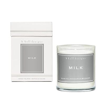 K. Hall Designs Milk Jar Candle， Creamy-Sweet Coconut Van