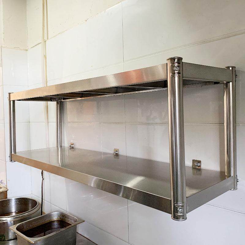 双层不锈a钢吊架商用厨房置物架 加厚壁挂式调味架 展示收纳两相