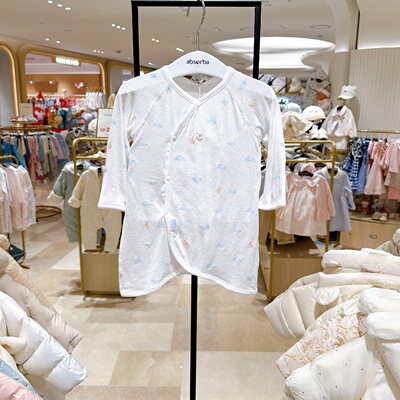 absorba爱之宝韩国代购26春季新生儿柔软亲肤蝴蝶衣宝宝连体衣