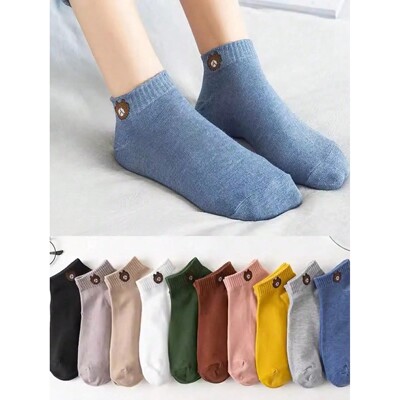 6 Pairs Women's Cute Cartoon Bear Rabbit Low-Cut Ankle Socks