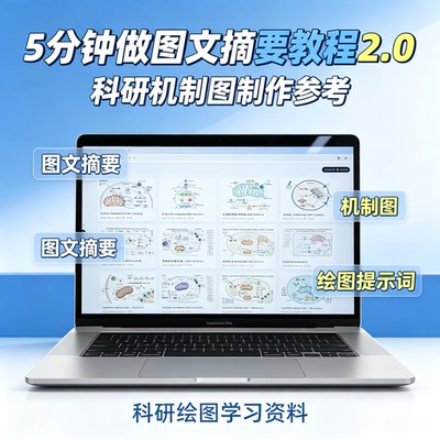 科研论文图文摘要AI绘图2.0教程机制示意图矢量图prompt全套素材