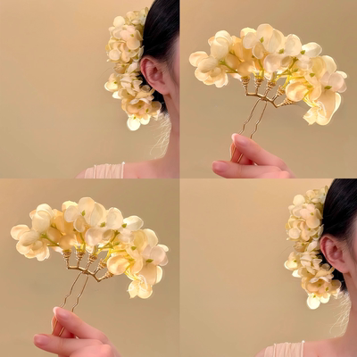 「千恋花屿」氛围感黄色花瓣发簪