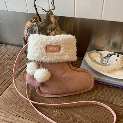 韩系磨砂麂皮绒包鞋型包