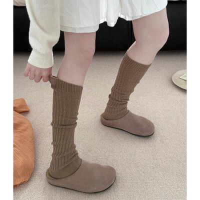 针织小腿百搭长筒袜棉