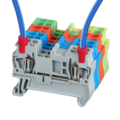 ST2.5弹簧式接线端子排导轨式黄铜阻燃快速直插型免螺丝端子100片