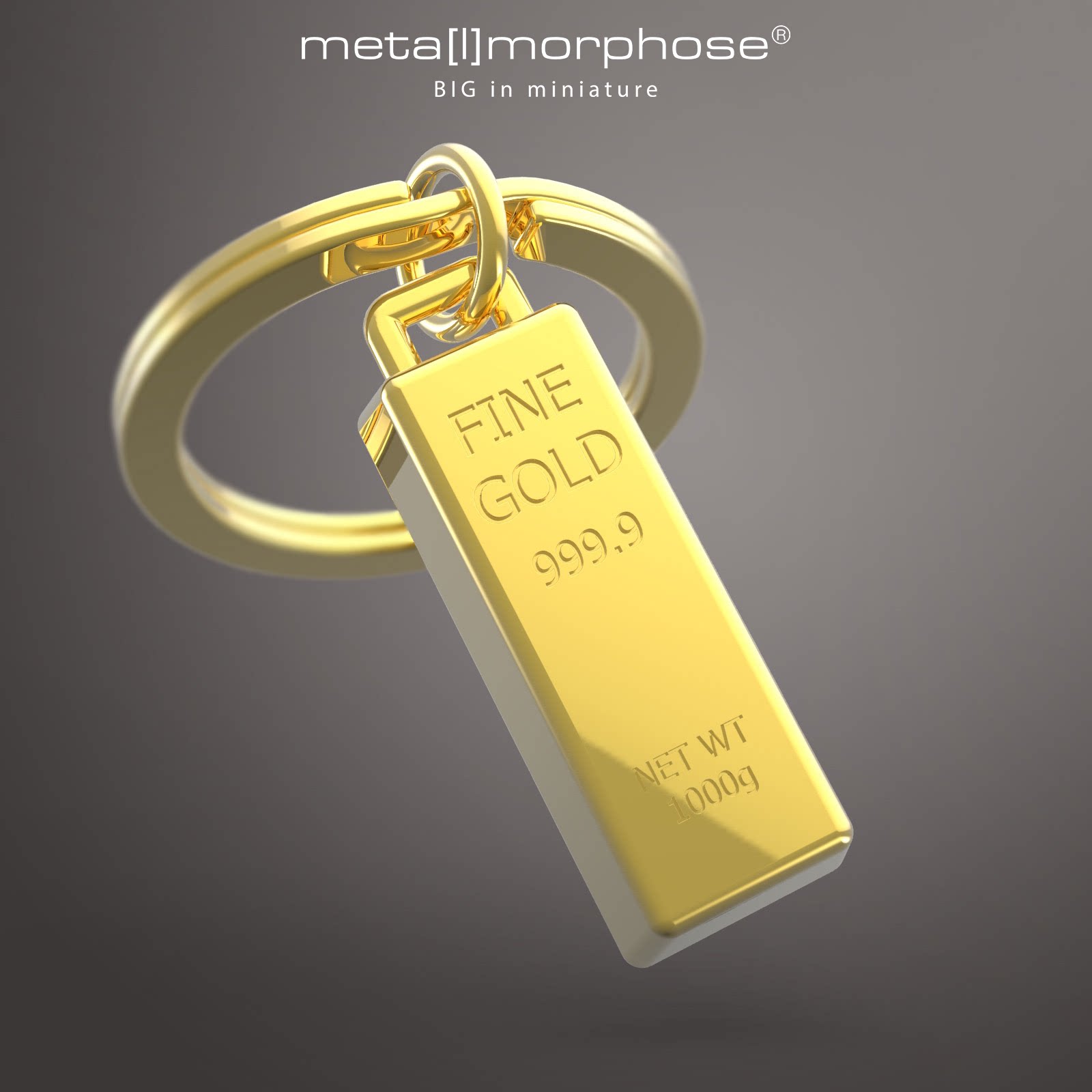 比利时metalmorphose仿真金条合金钥匙扣包挂新年吉祥寓意礼品