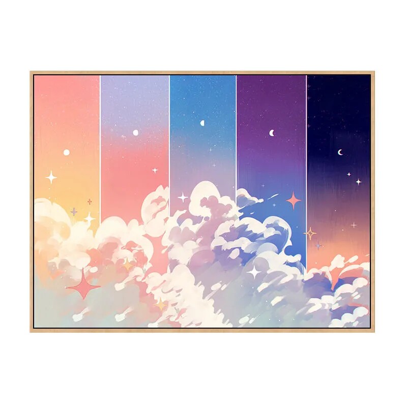 ins治愈系风景生活系列数字油画diy填色画手工涂鸦客厅背景墙装饰