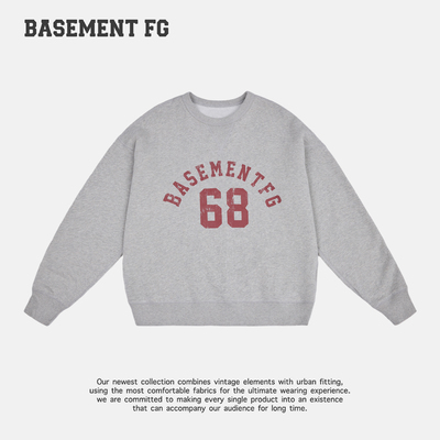 BASEMENTFG复古字母印花圆领卫衣百搭潮流上衣灰色251040044022