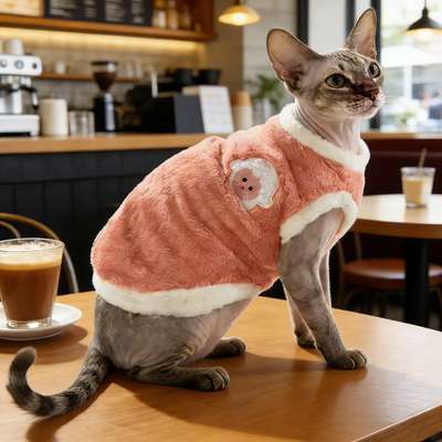 德文猫咪专用衣服新款冬天装扮保暖小猫防掉毛新款可爱过冬绒衣