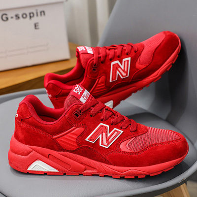 新百伦580跑步男鞋本命年大红色秋冬四季运动鞋女情侣鞋