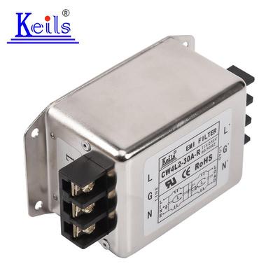 KEILS抗干扰EMI电源滤波器单相220VCW4L2-6A/10A/20A/30A-R端子台