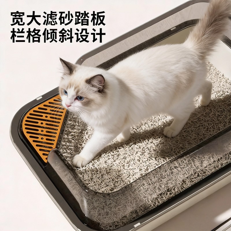 猫砂盆超大号防外溅加高厕所特大号沙盆半封闭宠物家用幼猫屎尿盆