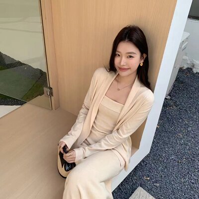 EIA一尧简爱日记羊毛针织套装女秋冬慵懒气质温柔三件套装裙