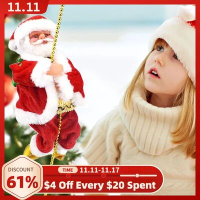 Boneca Papai Noel com Música, Escalada na escada, Interior