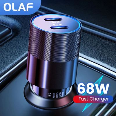 Cargador USB Dual tipo C para coche, adaptador de Metal PD d