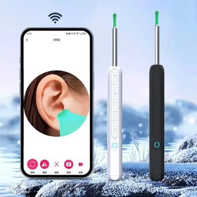 Wireless WiFi Ear Pick Otoscope Camera Borescope Luminous Ea