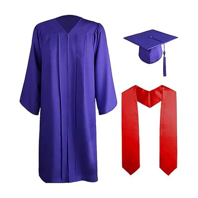 Vestido de graduación para adultos, conjunto de sombrero co