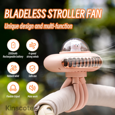 KINSCOTER-Handheld Stroller Fan, portátil, tripé flexível