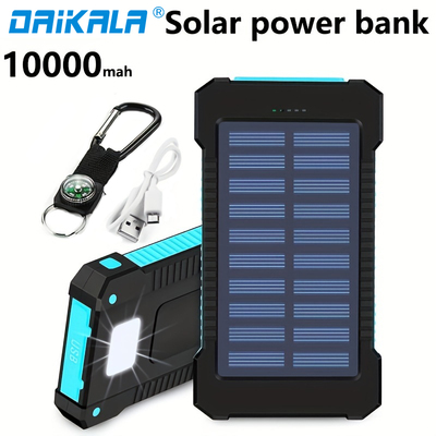 Banco de energia solar para xiaomi, bateria externa, 10000ma