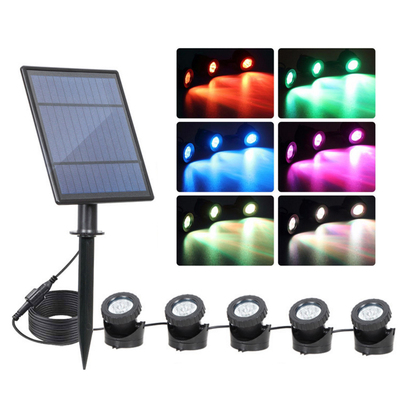 Lámpara Solar RGB LED subacuática, foco cambiable IP68, fo