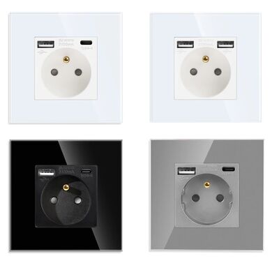 Enchufe de pared de Panel de vidrio templado, estándar fran