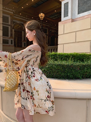 SourceWithU双印花度假连衣裙女