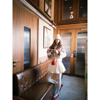 SourceWithU针织开衫花苞短裤