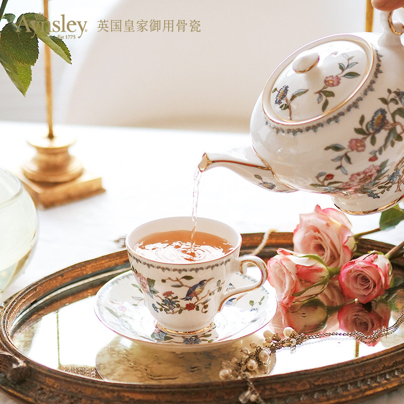 英国Aynsley安斯丽雀鸟系列斯特拉福骨瓷咖啡杯碟欧式精致下午茶
