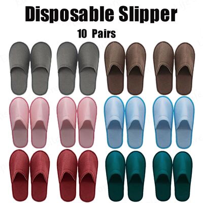 10 Pairs Disposable Slipper Non-Slip Closed Toe House Slippe