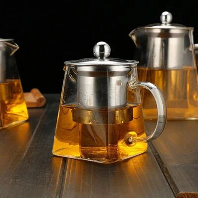 New Heat Resistant Glass Teapot With Stainless Steel Infuser