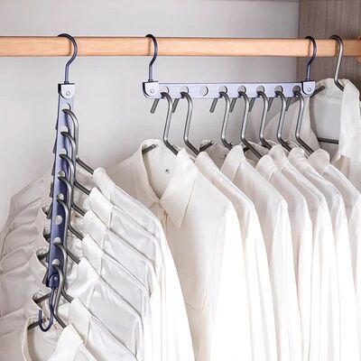 6/7/8 Holes Storage Rack for Clothes Hanger Organizer Foldab