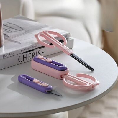 2-in-1 Scissors Express Unpacking Knife Office Household Sci
