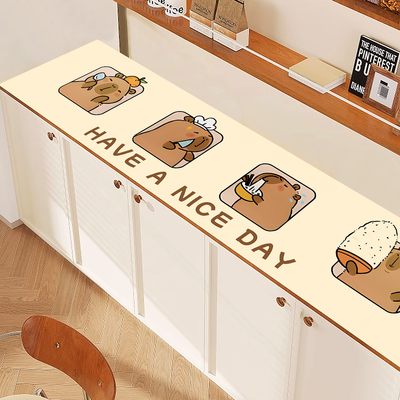 卡皮巴拉餐边柜玄关柜保护垫子入户鞋柜吸水垫台面电视柜餐桌垫布