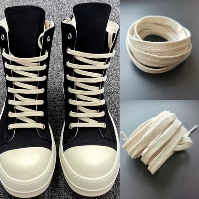 适用RICK OWENS DRKSHDW RO高帮低帮鞋带米黄色超长绕脚纯棉鞋带