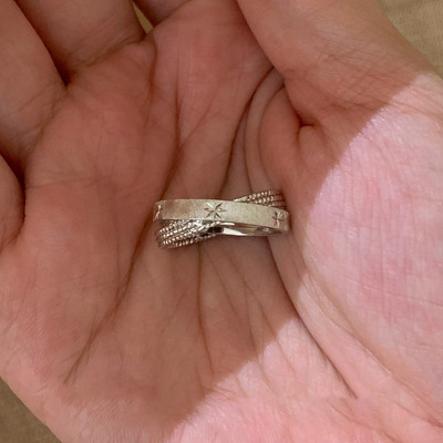 超闪星芒小双环戒指女轻奢高级感