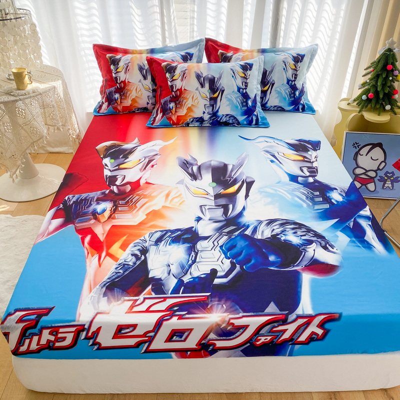 奥特曼床垫套床笠单件水洗棉儿童卡通床罩席梦思床套罩床单男孩_虎窝淘