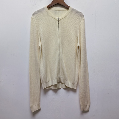 2026春秋新款去标复古文艺圆领双头拉链针织开衫宽松显瘦毛衣P650