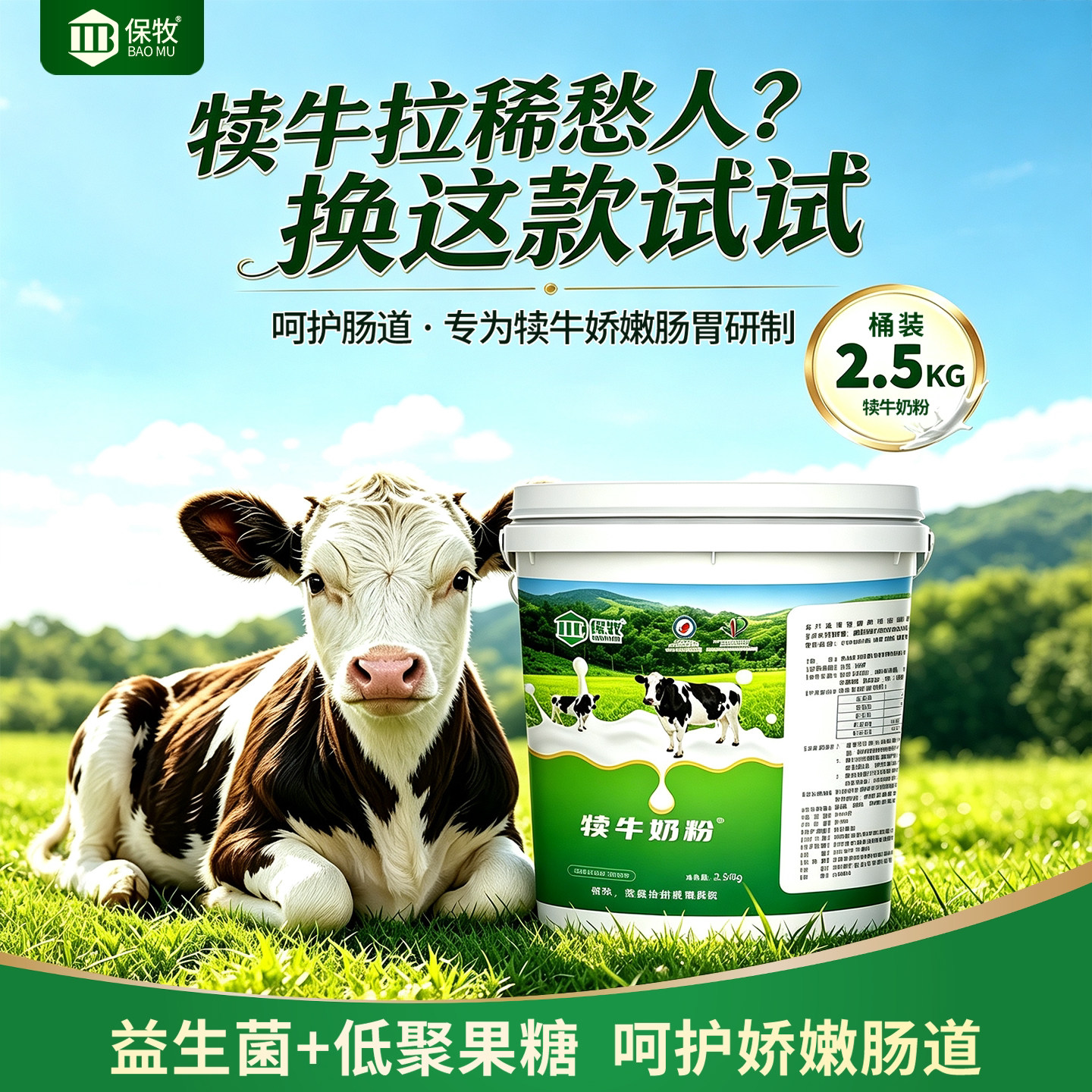 保牧犊牛奶粉兽用牛犊专用奶粉适合喂新初生小牛仔吃的喝的代乳粉